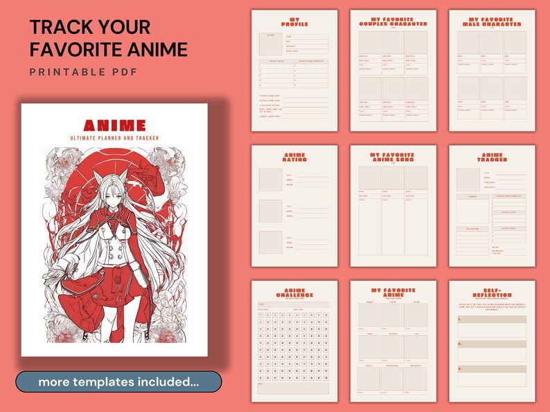 Cute Anime Planner and Tracker Journal Organizer - Anime Tracker ...