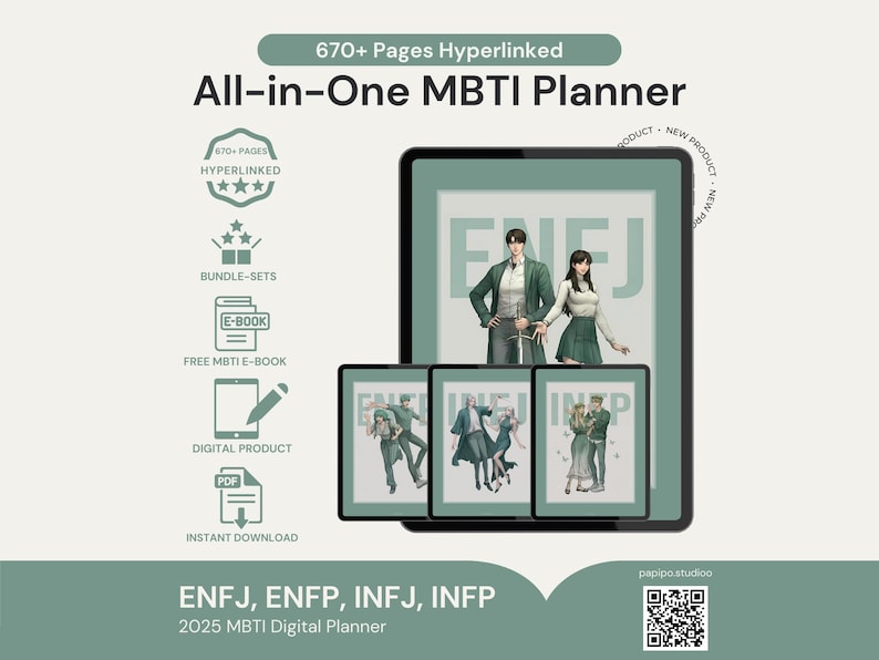 MBTI Digital Planner, MBTI Planner | Enfj, Enfp, Infj, Infp - Ultimate ...