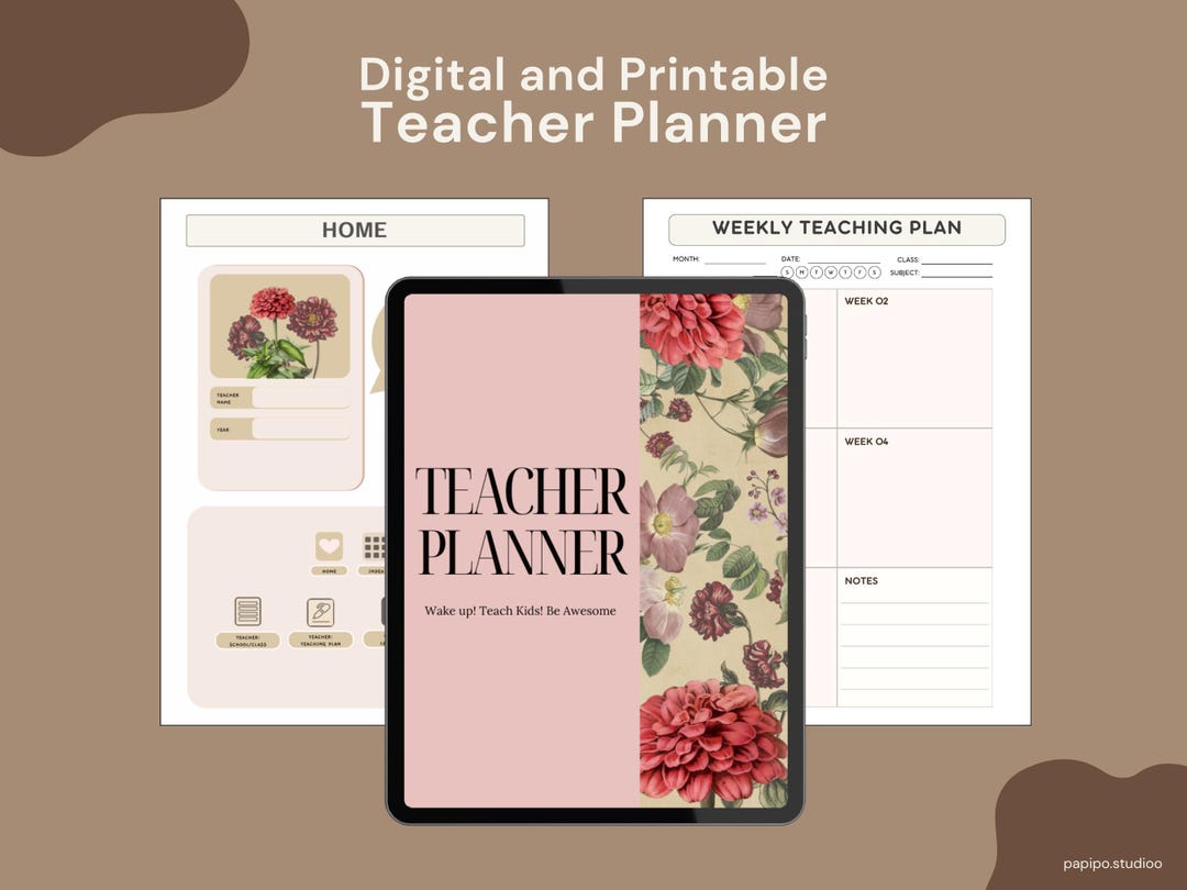 Undated Teacher Planner: Printable PDF Template, Lesson Planning ...