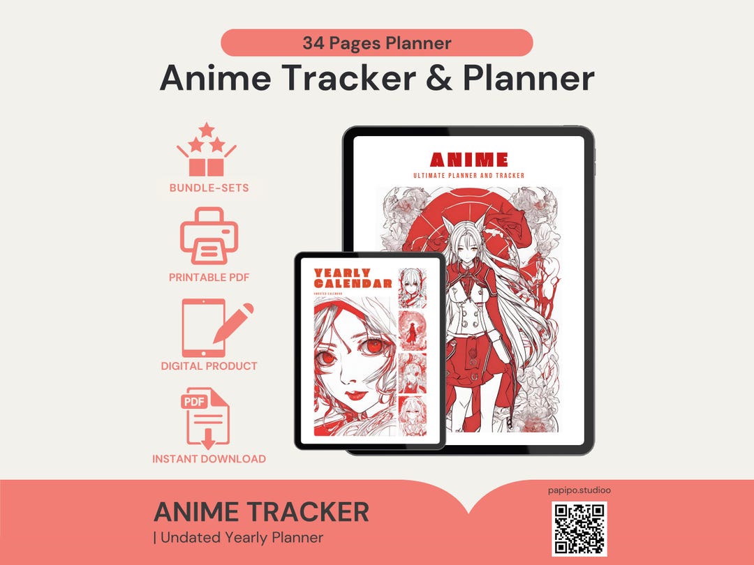 Cute Anime Planner and Tracker Journal Organizer - Anime Tracker ...