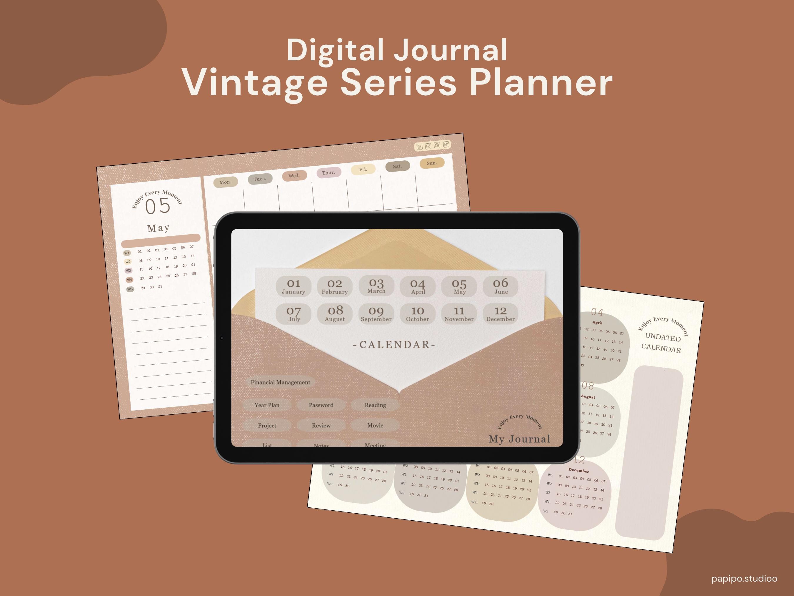 Vintage Planner | Vintage Series Digital Planner Journal Planner ...