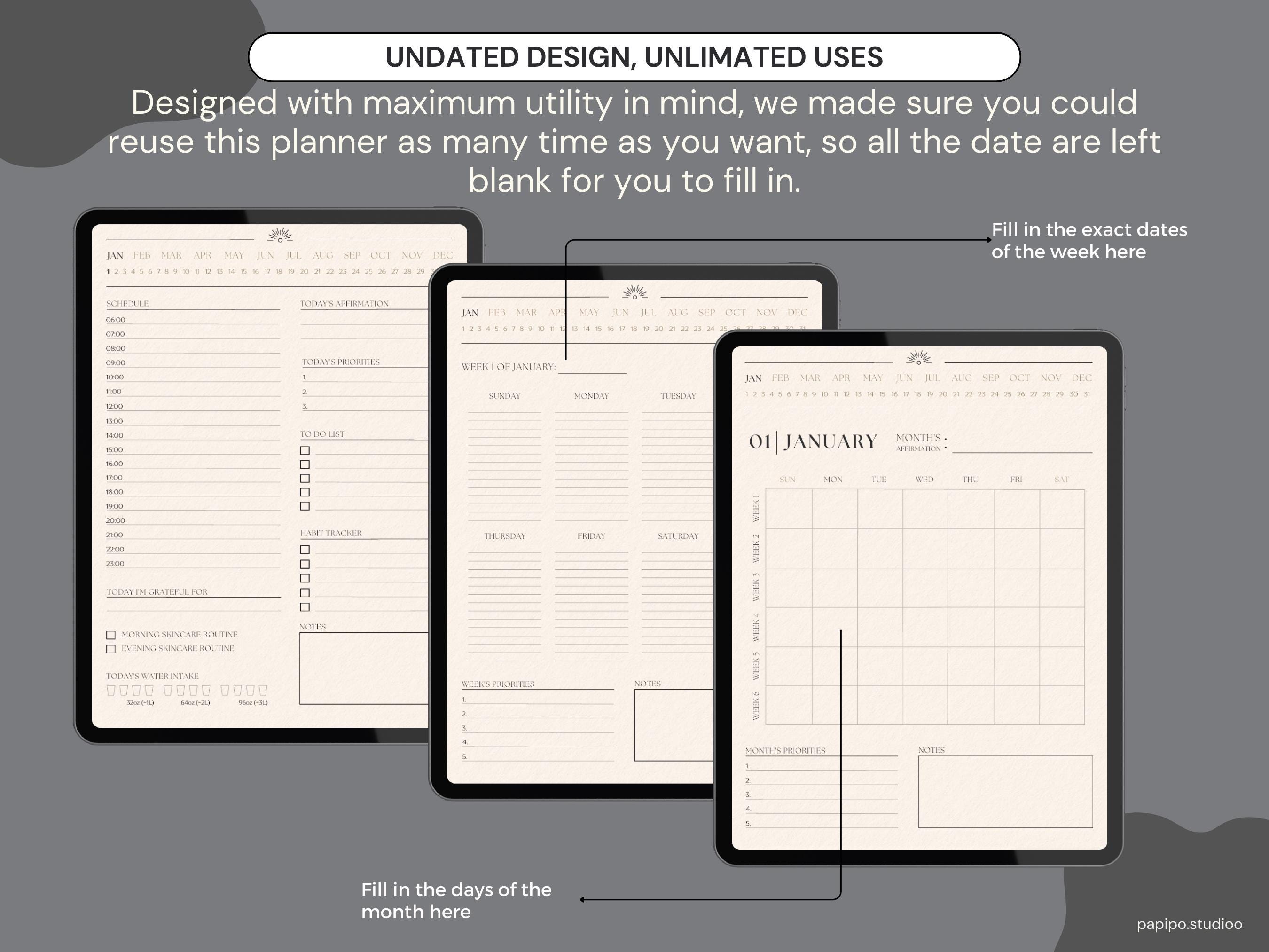 Girl Planner | Cute Customizable Daily, Weekly & Monthly Schedule for ...