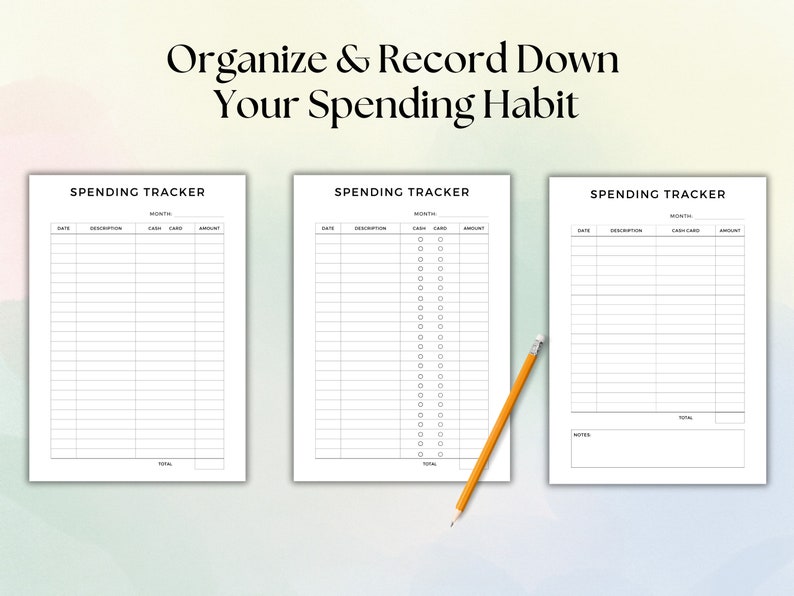 Spending Tracker Printable PDF, Financial Spending Goal Tracker ...