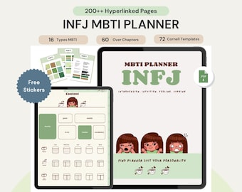 MBTI Planner ESTJ Multi Functional Digital Planner Notebook, Work and Study Tracker Planner ...