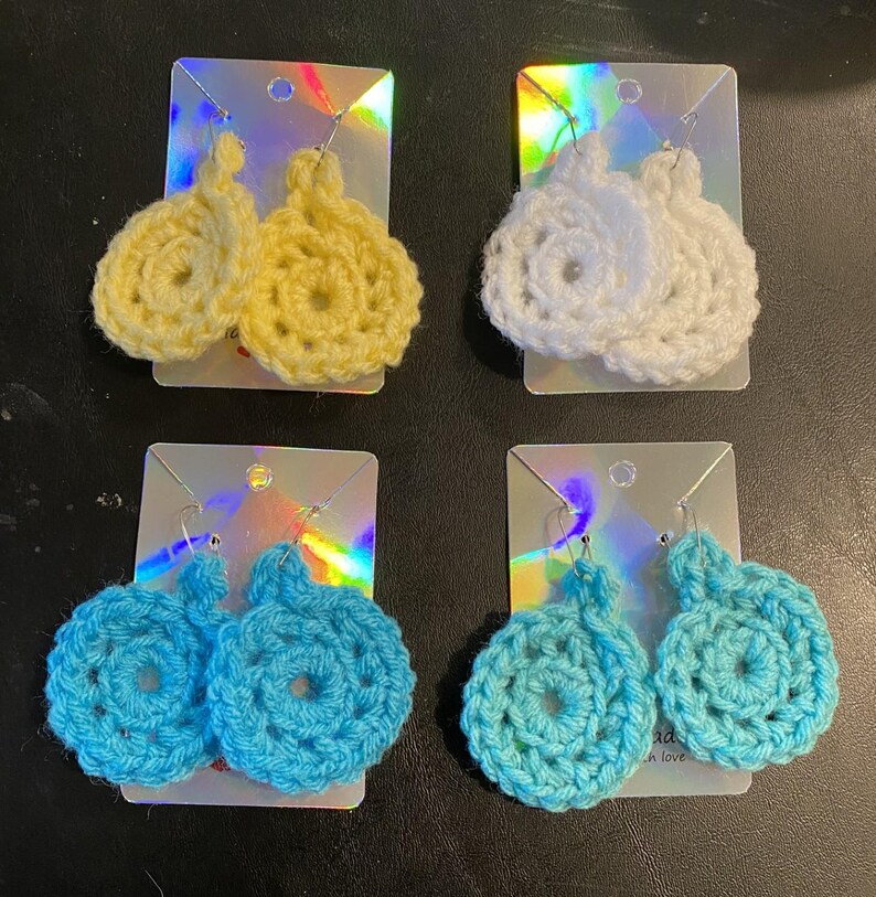 Small Circle Crochet Earring Pattern - Etsy