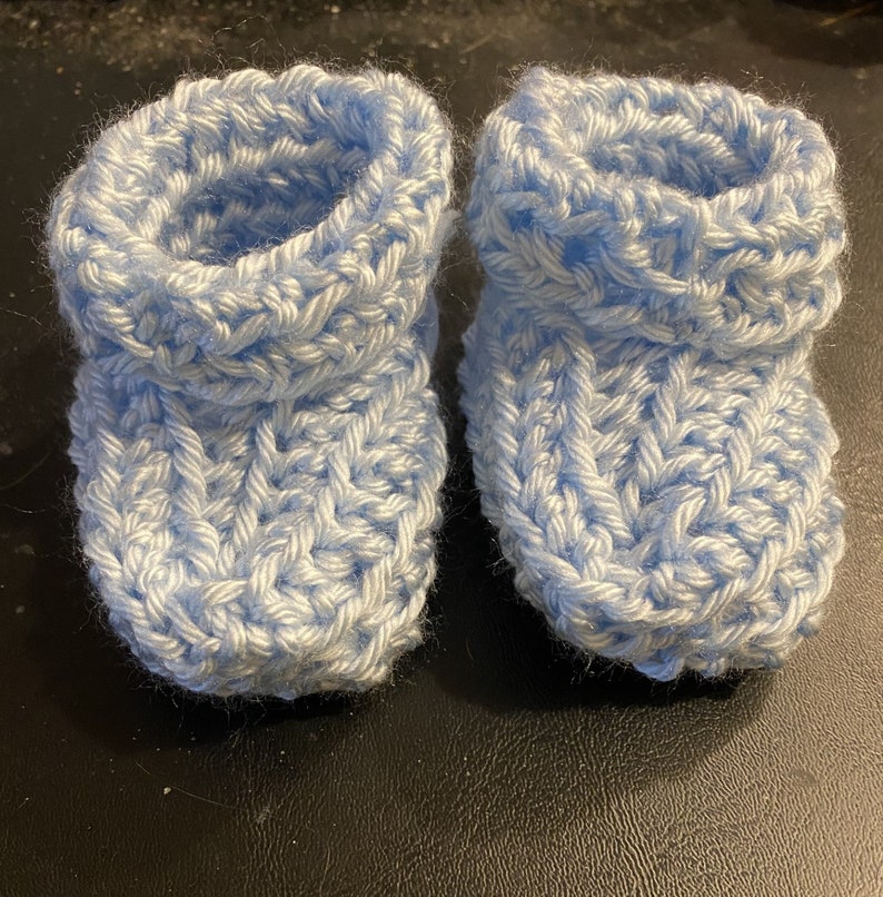 Crochet Boy Baby Booties - Etsy