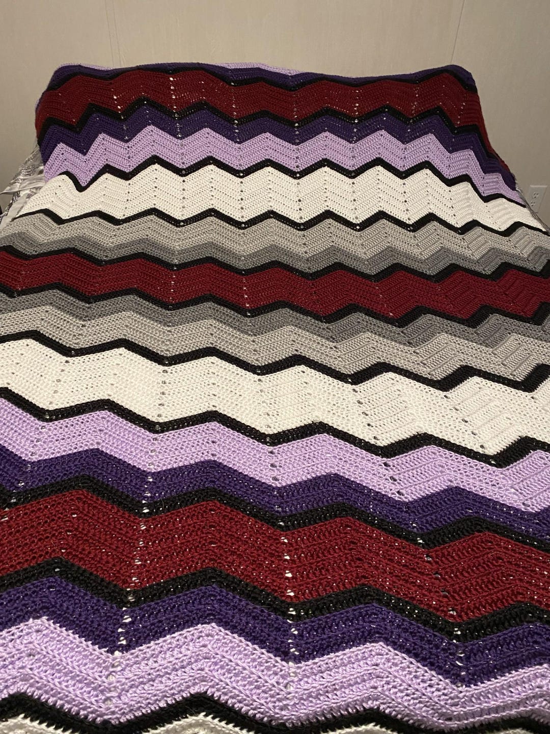 Large Crochet Afghan Pattern Purple - Etsy