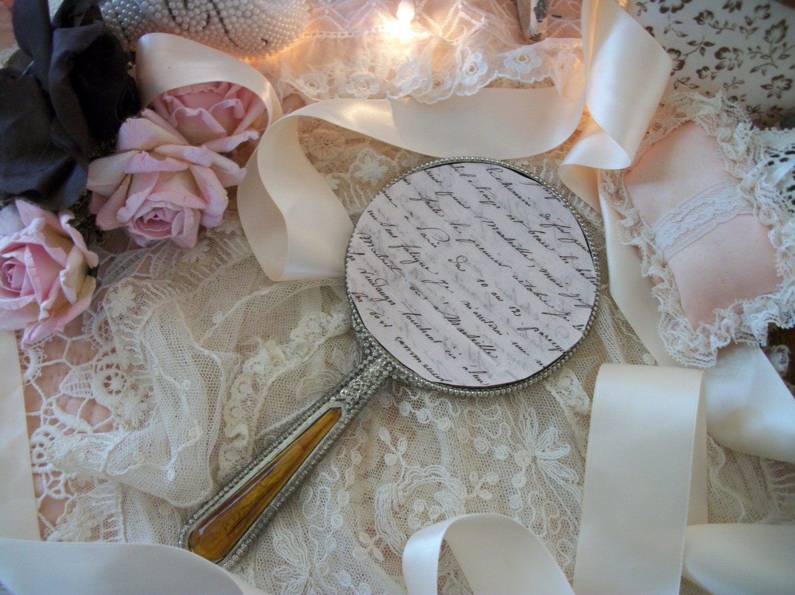 Ornate Vintage Hand Mirror Frame Lacy Gold Filigree AB - Etsy