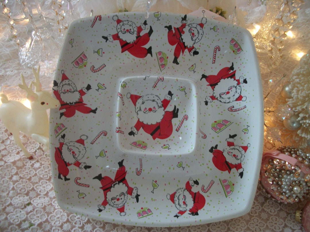1950s 'tipsy Santa' Chip and Dip Server, Molded Plastic, Fun and ...