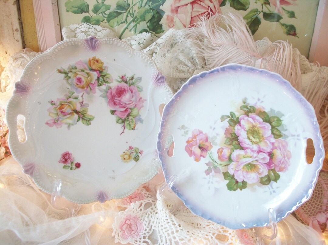 Pair of Antique German Porcelain China Decorative Cabinet Plates ...