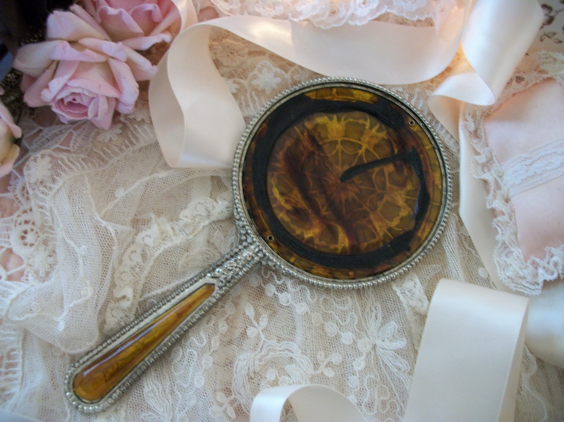 Ornate Vintage Hand Mirror Frame Lacy Gold Filigree AB - Etsy