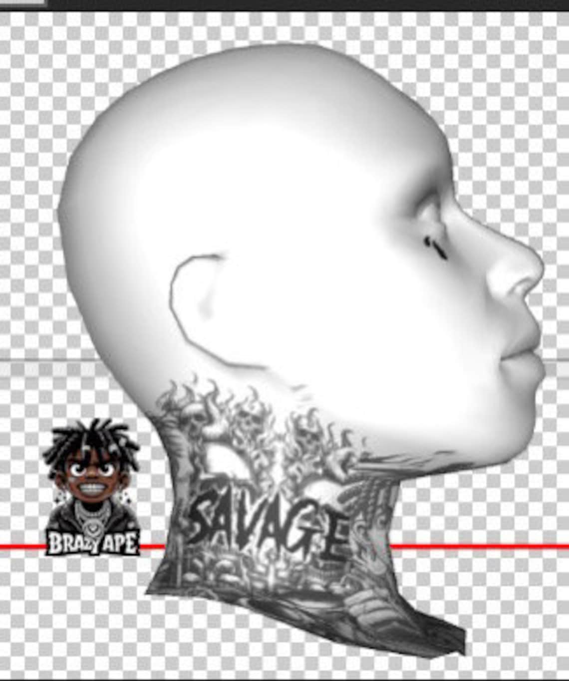 Male | Savage | Head/neck Tattoo | Fivem | GTA | Skin | Ped | Mods - Etsy