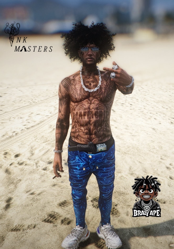 Male |main Street Mafia Crips |tattoo | Fivem | GTA | Skin | Ped | Mods ...