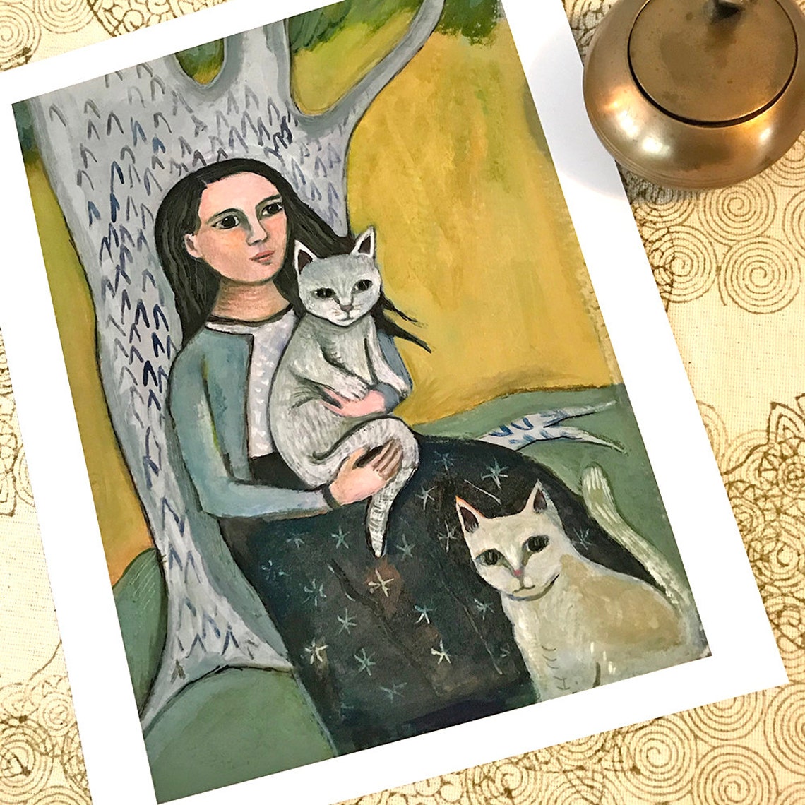 Art Print Creature Comforts Cats Wall Decor Pets | Etsy