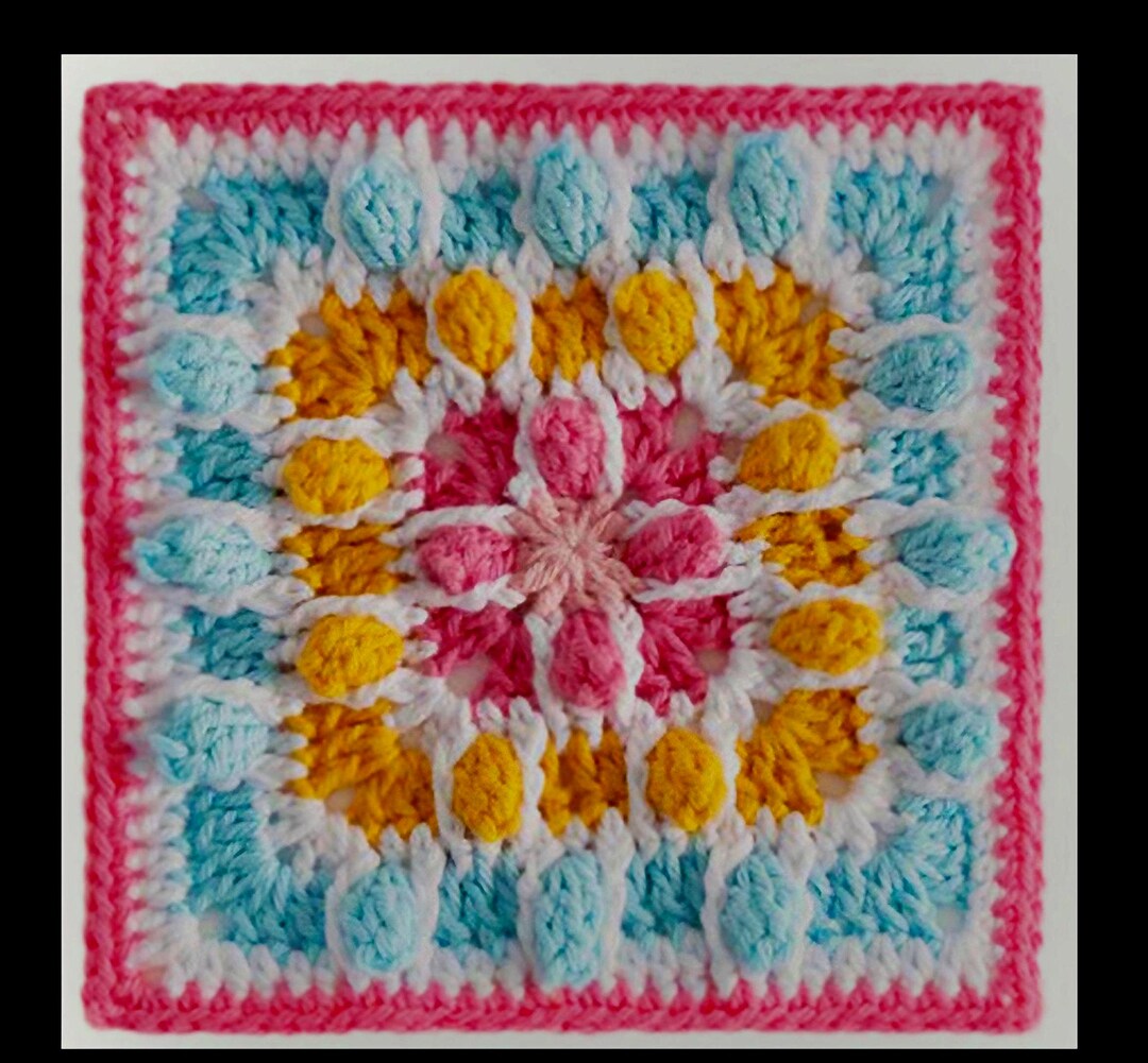 Popcorn Granny Square Pdf Pattern. - Etsy
