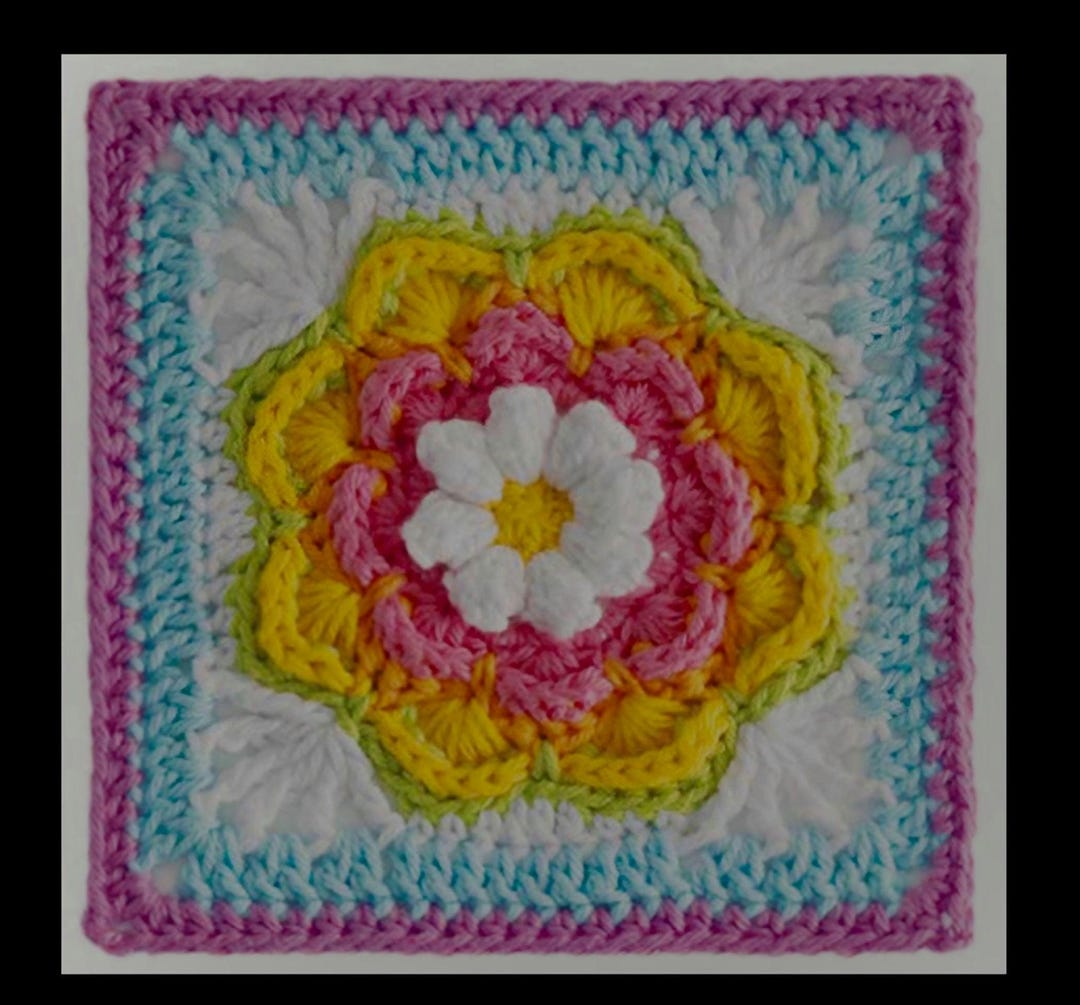 Popcorn Flower Granny Square Pdf Pattern. - Etsy