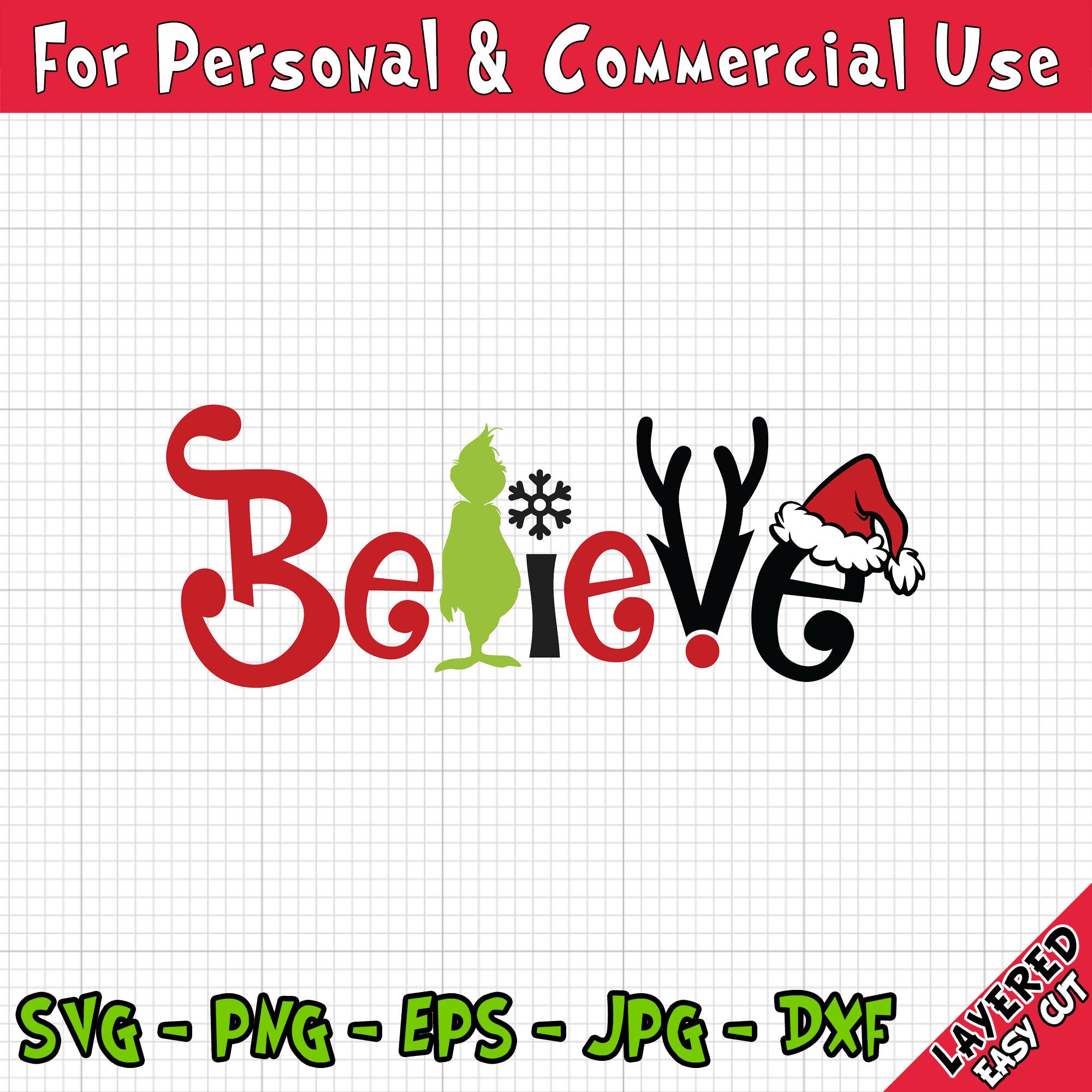 Believe Svg Layered Item, Clipart, Cricut Digital Vector Cut File, Svg ...
