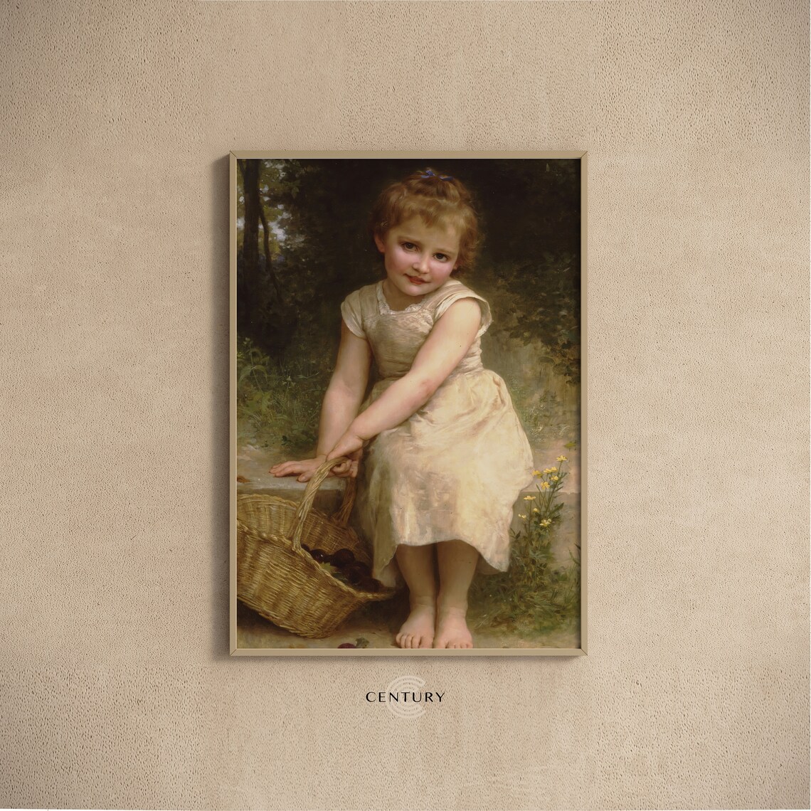A Child and Her Plums Painting PRINTABLE Art | Vintage Neoclassical Art ...