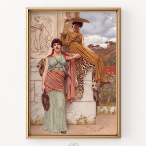 Neoclassical Two Women Posing Painting PRINTABLE Art | Vintage ...