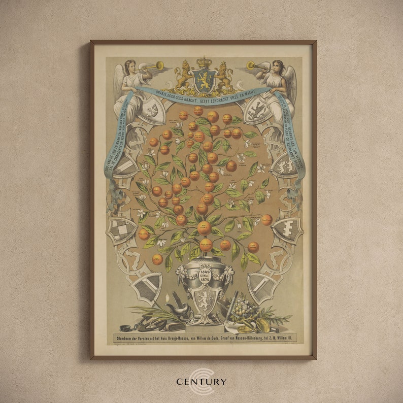 House of Orange Family Tree Vintage Poster PRINTABLE Art | Vintage ...