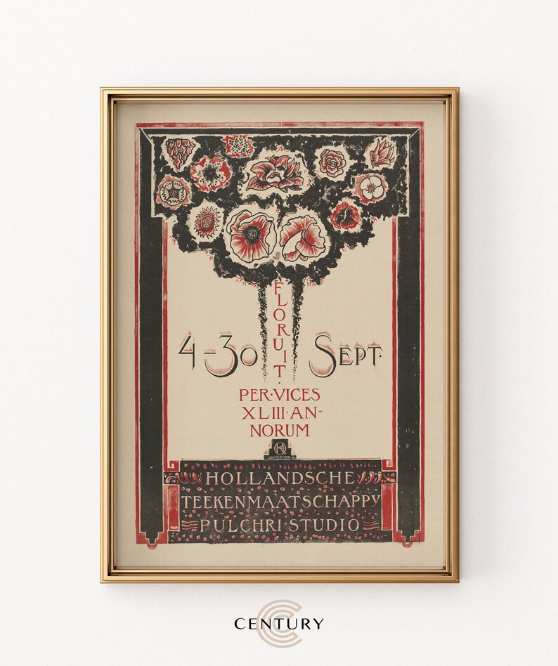 Vintage 1912 Floral Poster PRINTABLE Art | Vintage Historic Flower ...