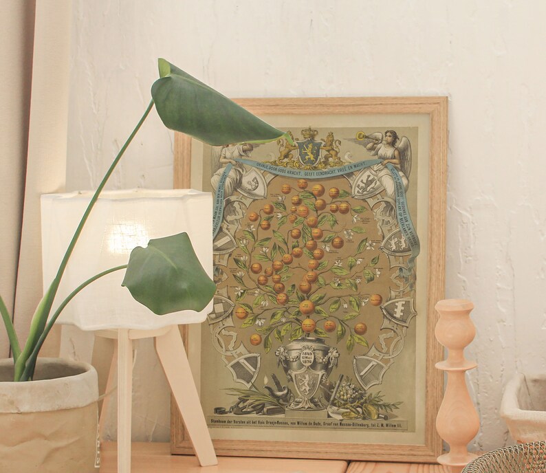 House of Orange Family Tree Vintage Poster PRINTABLE Art | Vintage ...