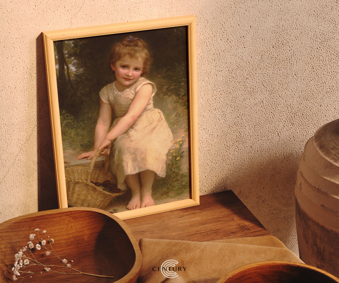 A Child and Her Plums Painting PRINTABLE Art | Vintage Neoclassical Art ...