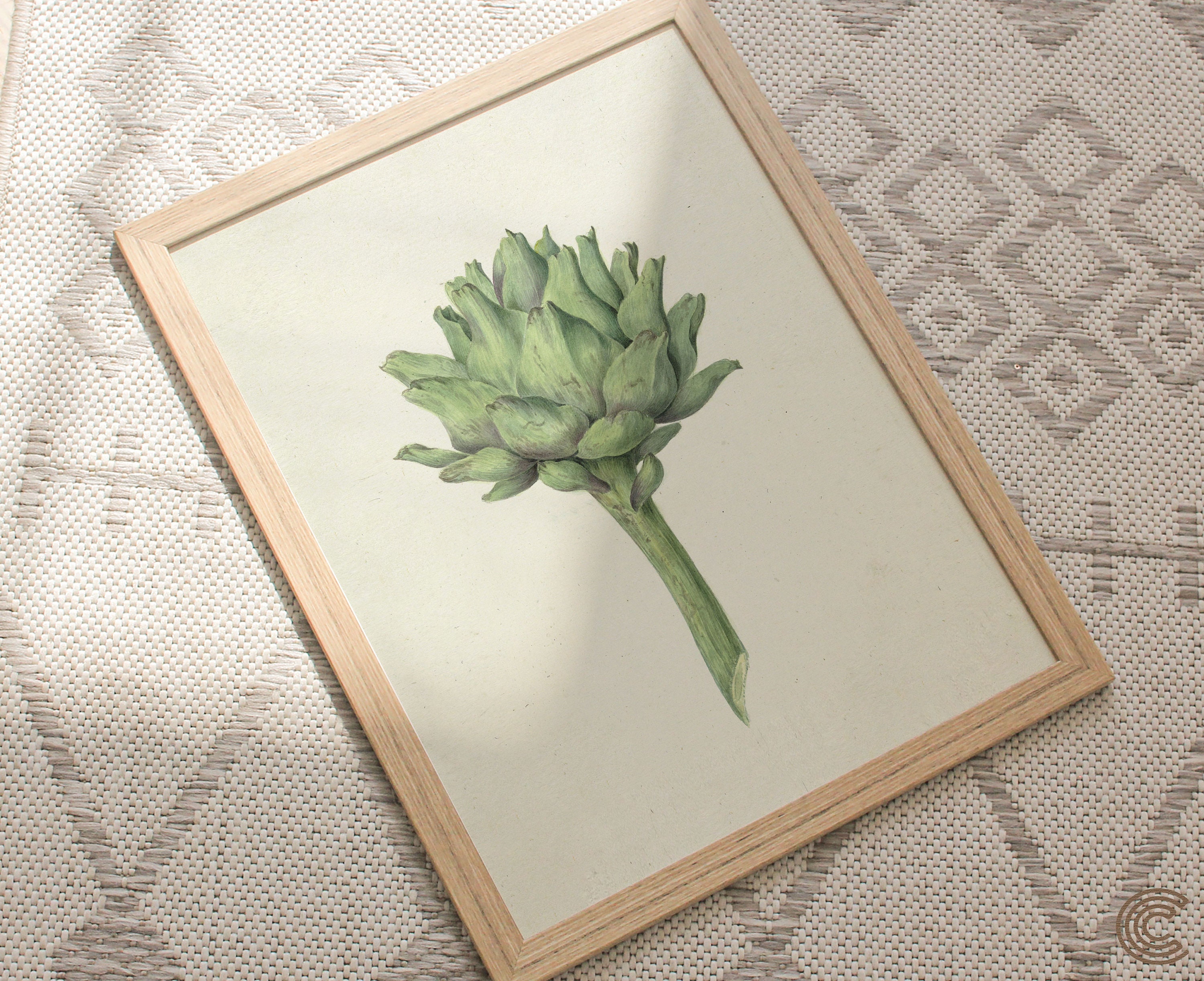 Vintage Artichoke Drawing PRINTABLE Art | Vintage Vegetable Kitchen Art ...
