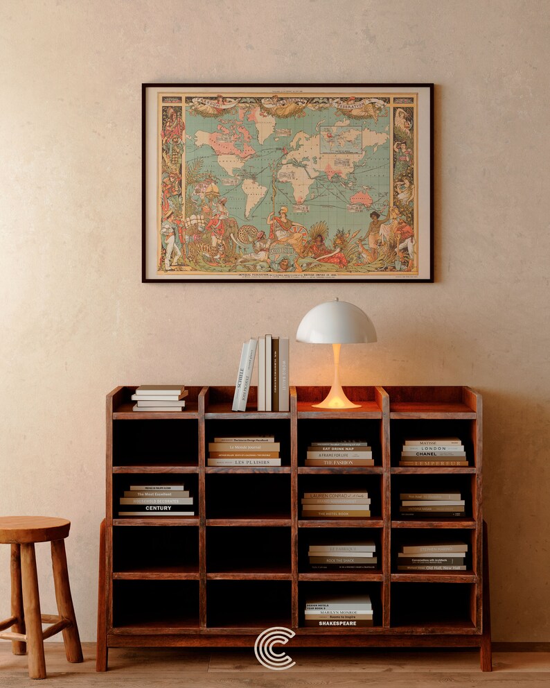 Colonial British Empire World Map PRINTABLE Art | Vintage Cartography ...