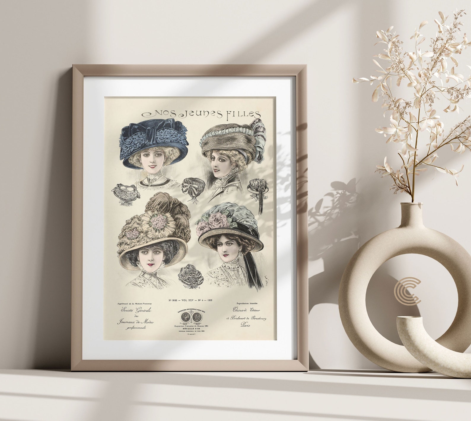 Vintage French Modiste 1909 Fashion Illustration PRINTABLE Art ...