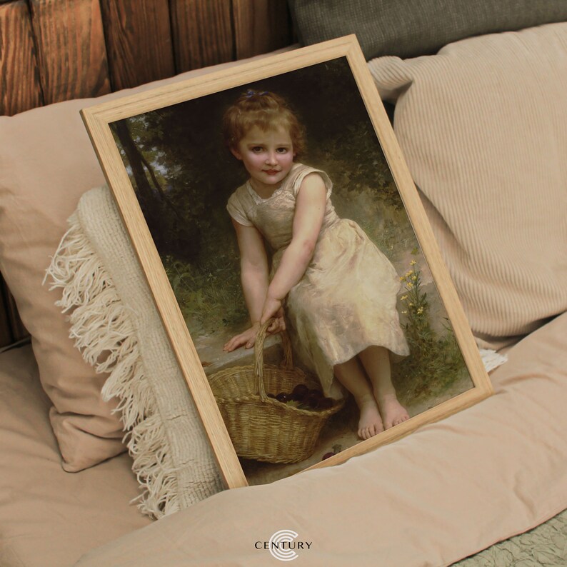 A Child and Her Plums Painting PRINTABLE Art Vintage Neoclassical Art ...