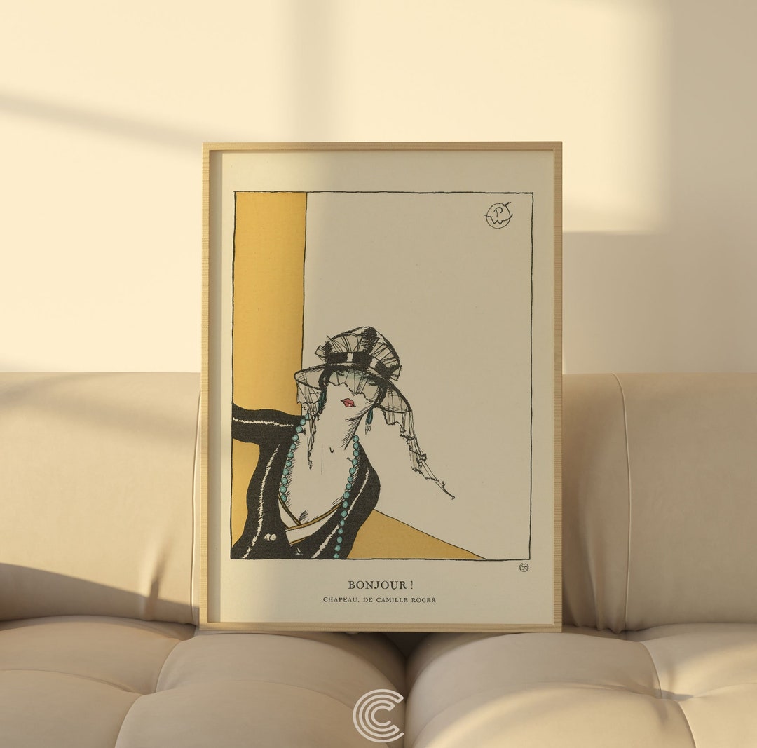 Vintage Bonjour! Fashion Poster PRINTABLE Art | De Camille Fashion Art ...