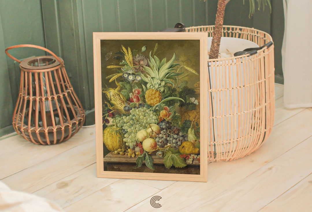 Soft Fruits Still Life Painting PRINTABLE Art | Vintage Verdant Fruits Art Print | DIGITAL ...