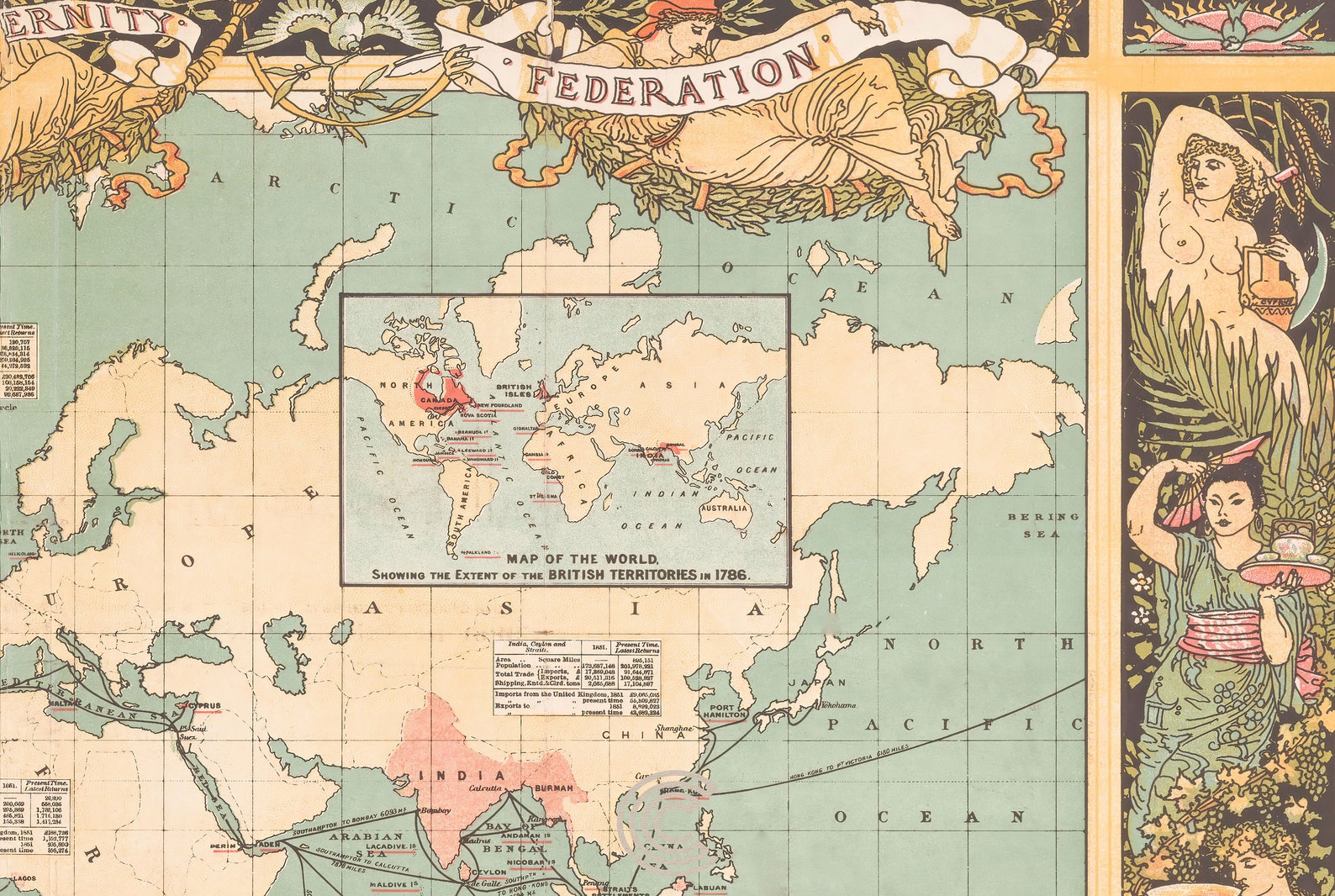 Colonial British Empire World Map PRINTABLE Art | Vintage Cartography ...