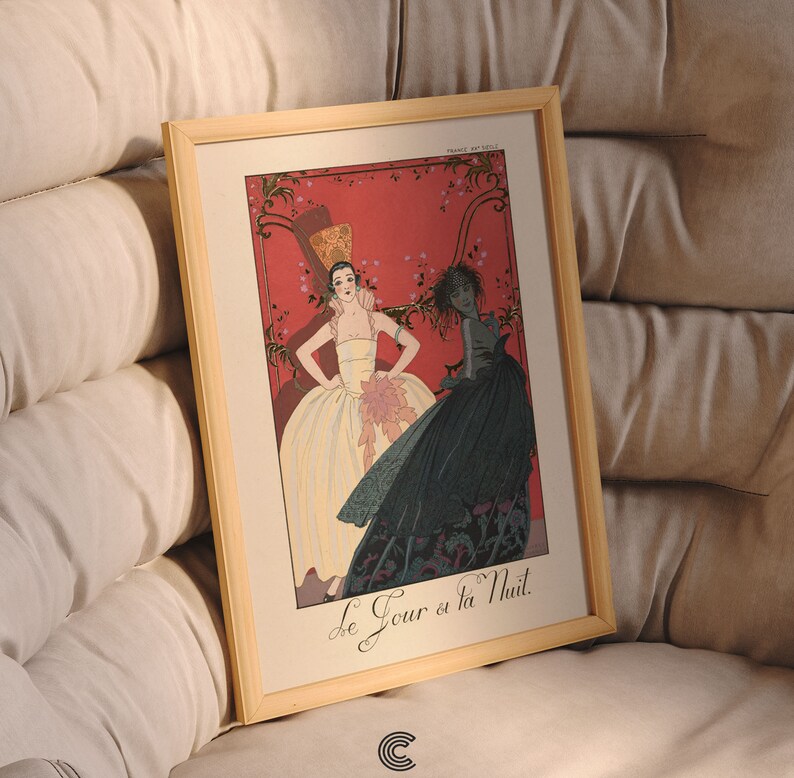Vintage 1922 Fashion Drawing Poster PRINTABLE Art | Vintage French ...