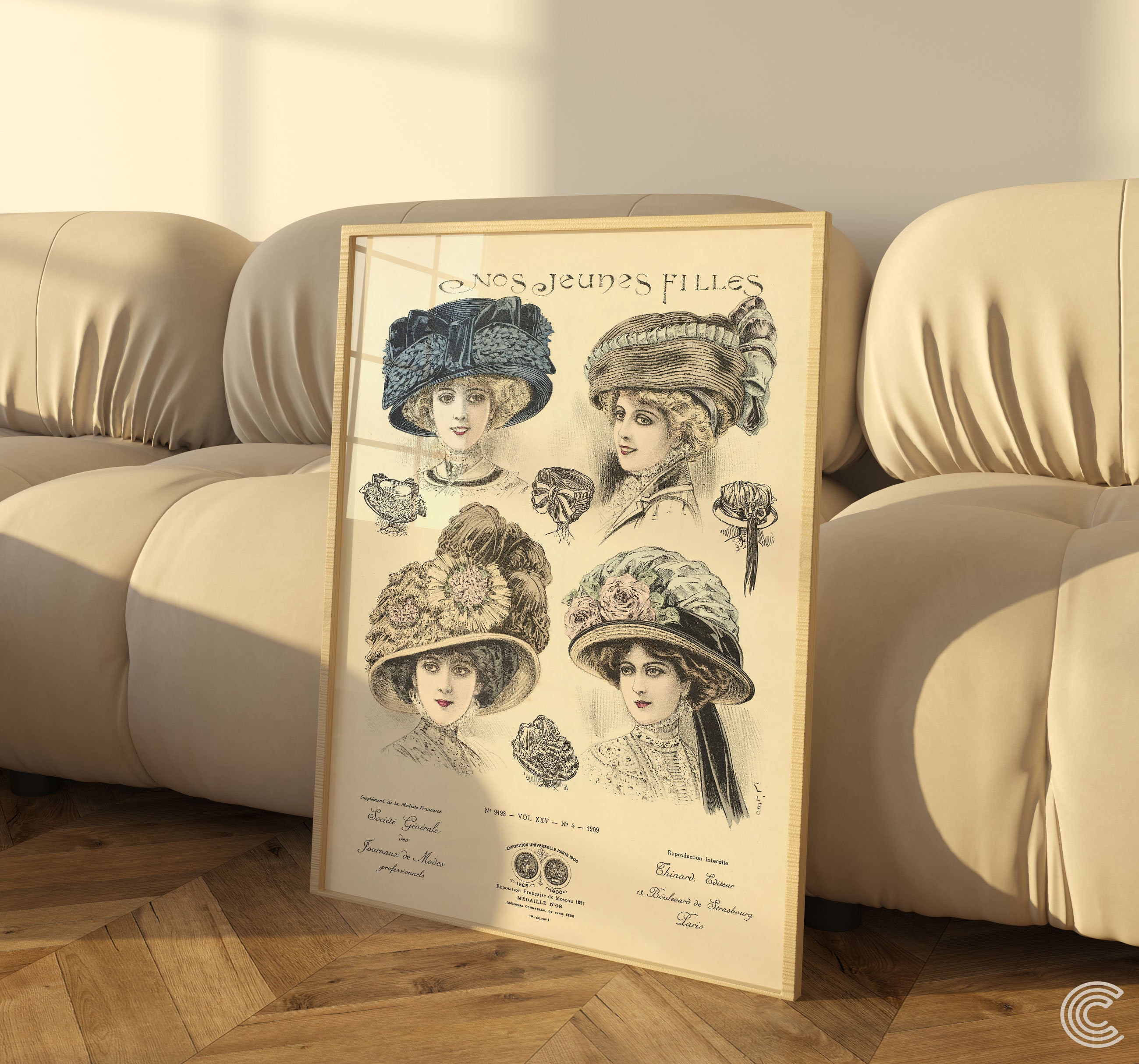 Vintage French Modiste 1909 Fashion Illustration PRINTABLE Art ...