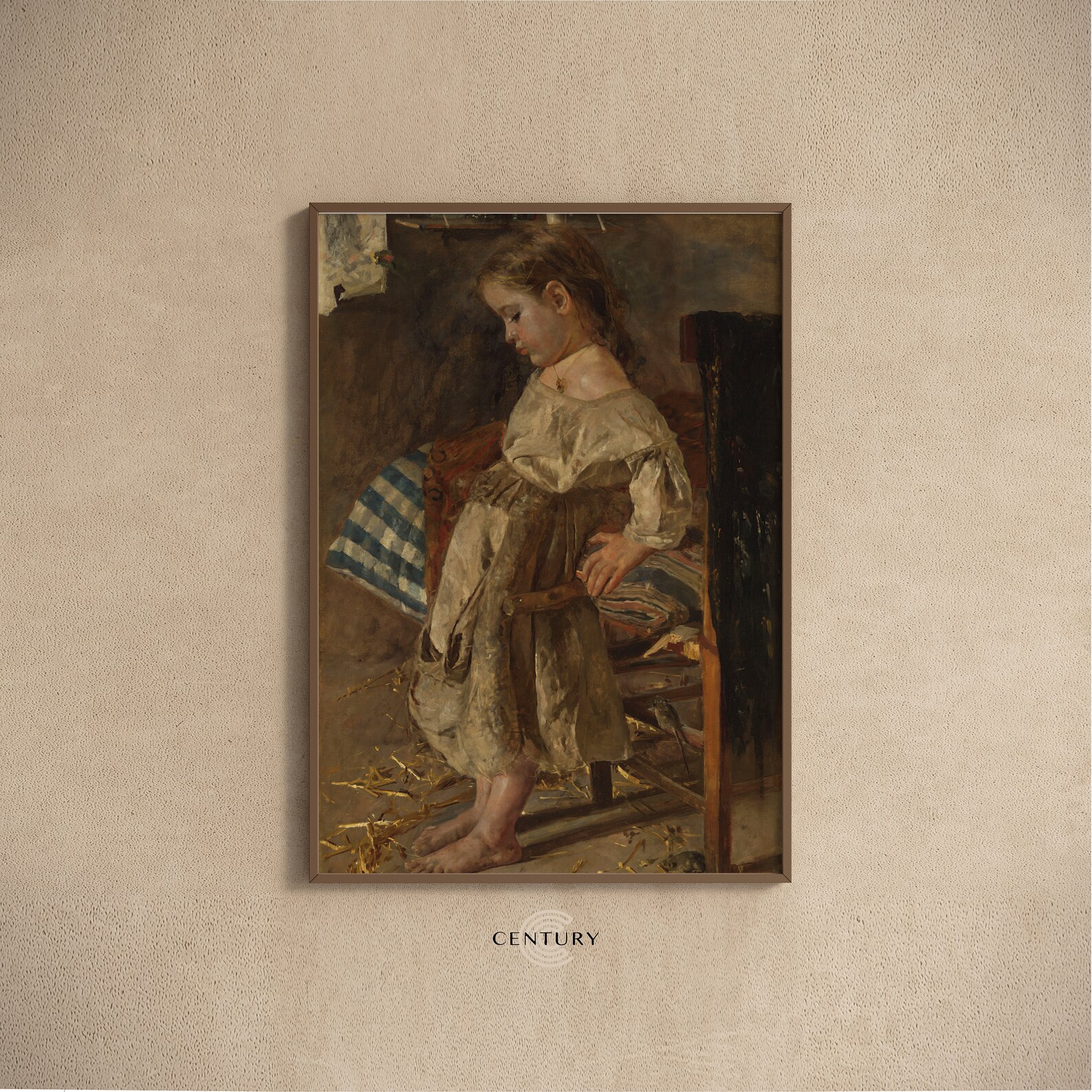 Meager Child Painting PRINTABLE Art | Rustic Vintage Girl Wall Art ...