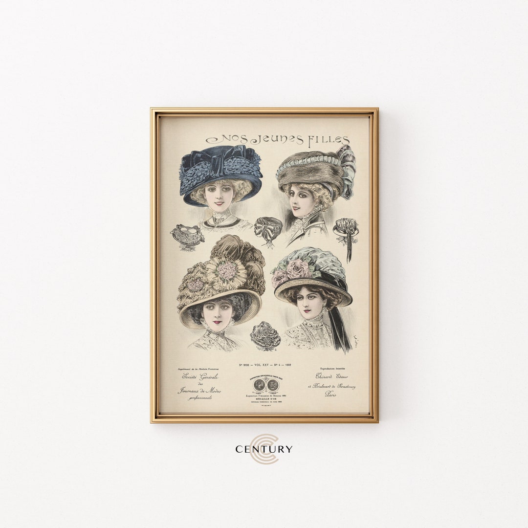 Vintage French Modiste 1909 Fashion Illustration PRINTABLE Art ...