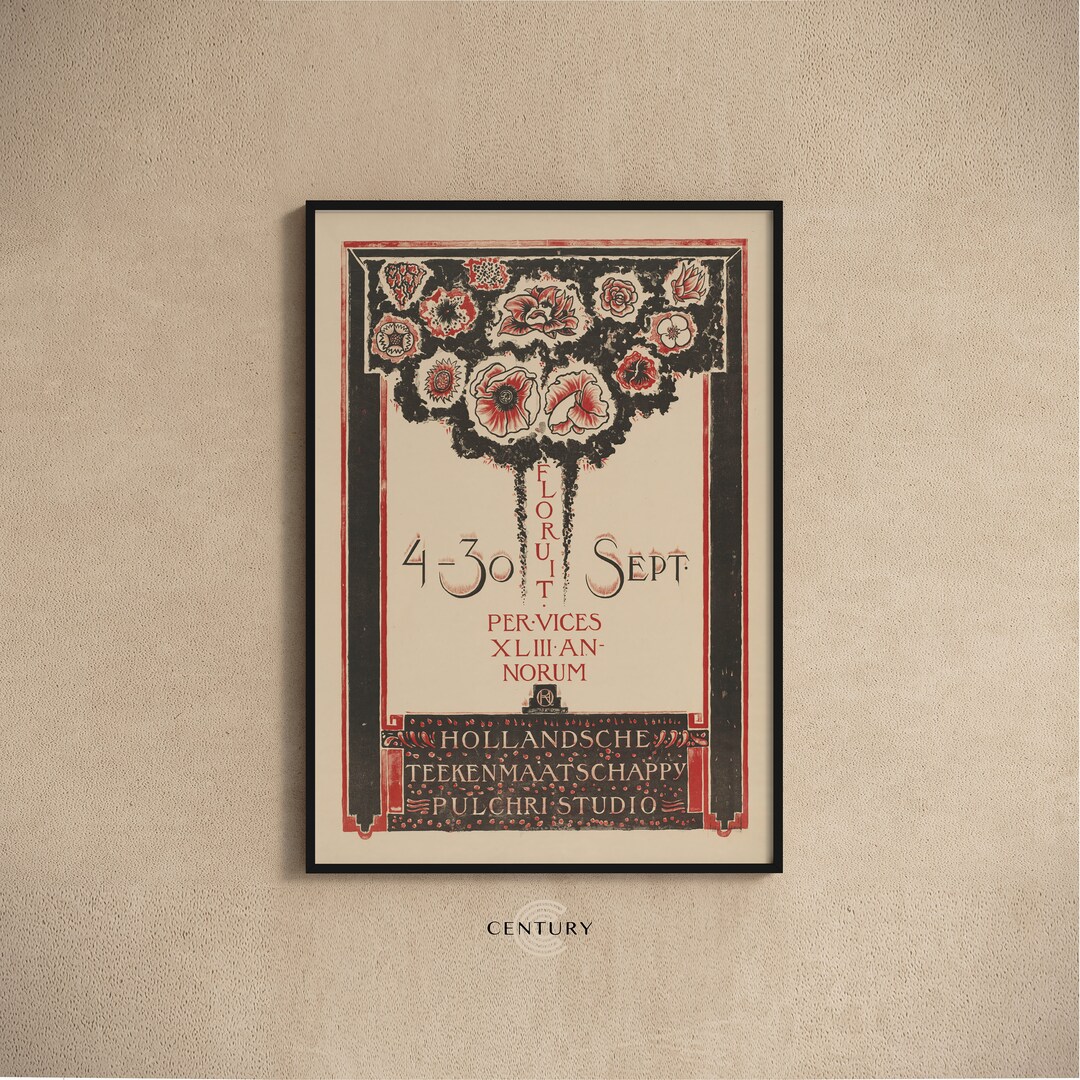 Vintage 1912 Floral Poster PRINTABLE Art | Vintage Historic Flower ...