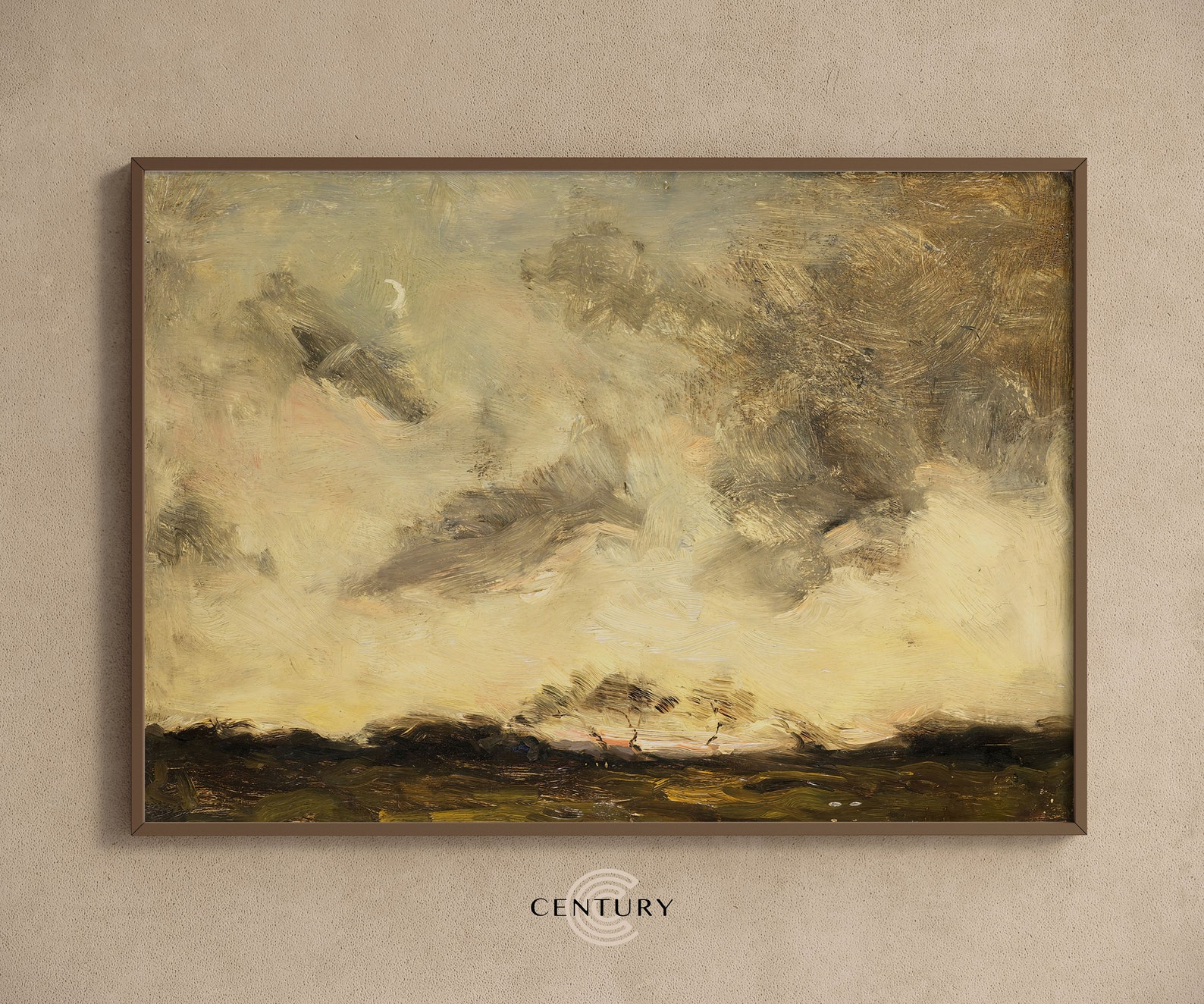Rustic Evening Sun Painting PRINTABLE Art | Vintage Country Landscape ...