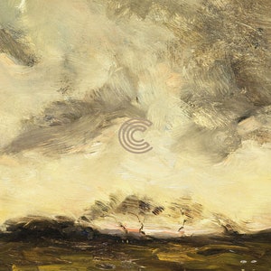 Rustic Evening Sun Painting PRINTABLE Art | Vintage Country Landscape ...
