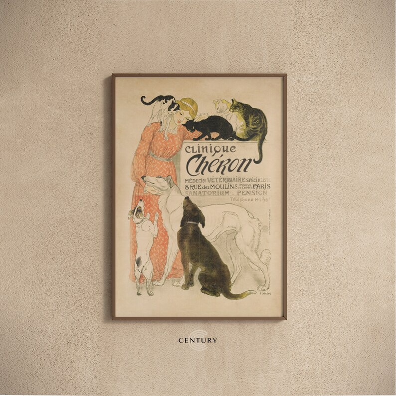 Vintage Veterinarian Poster PRINTABLE Art Vintage Historic Dogs Cats ...