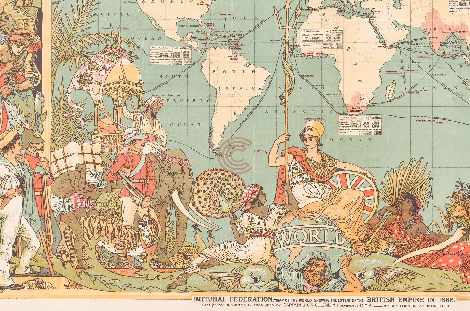 Colonial British Empire World Map PRINTABLE Art | Vintage Cartography ...