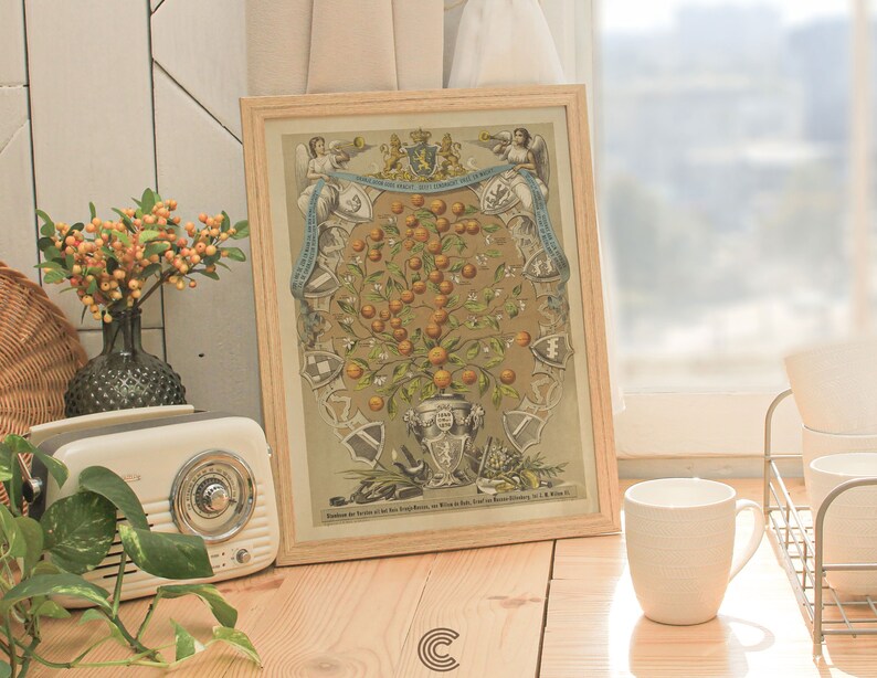 House of Orange Family Tree Vintage Poster PRINTABLE Art | Vintage ...