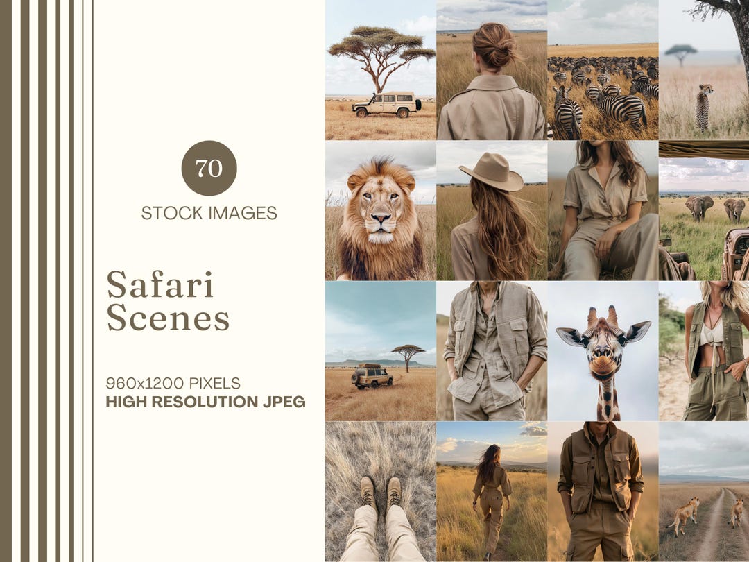 Safari Stock Photo Bundle MRR PLR Nature Images Faceless Marketing ...