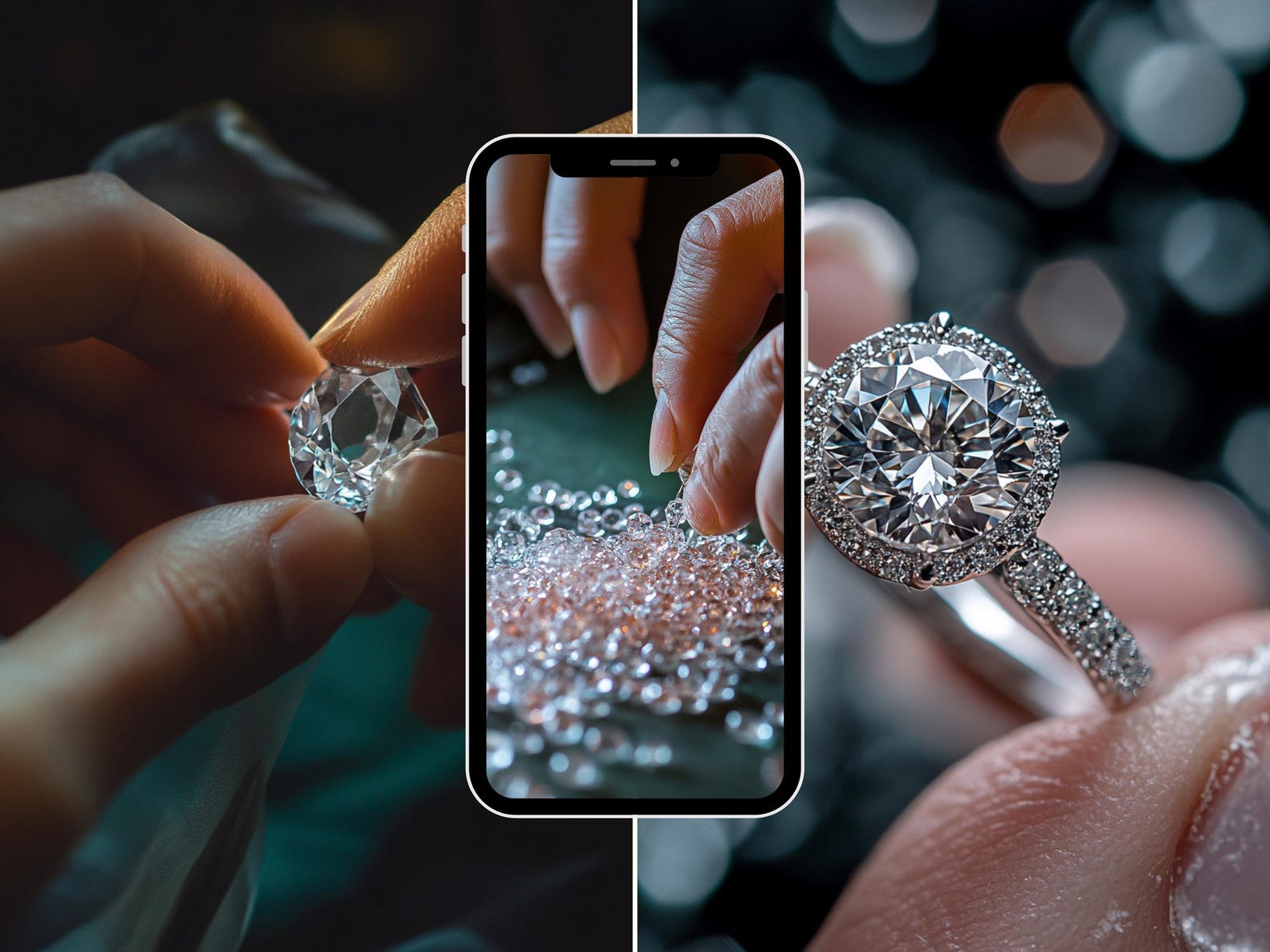 Diamonds Stock Photo Bundle MRR PLR Jewelry Images Faceless Marketing ...