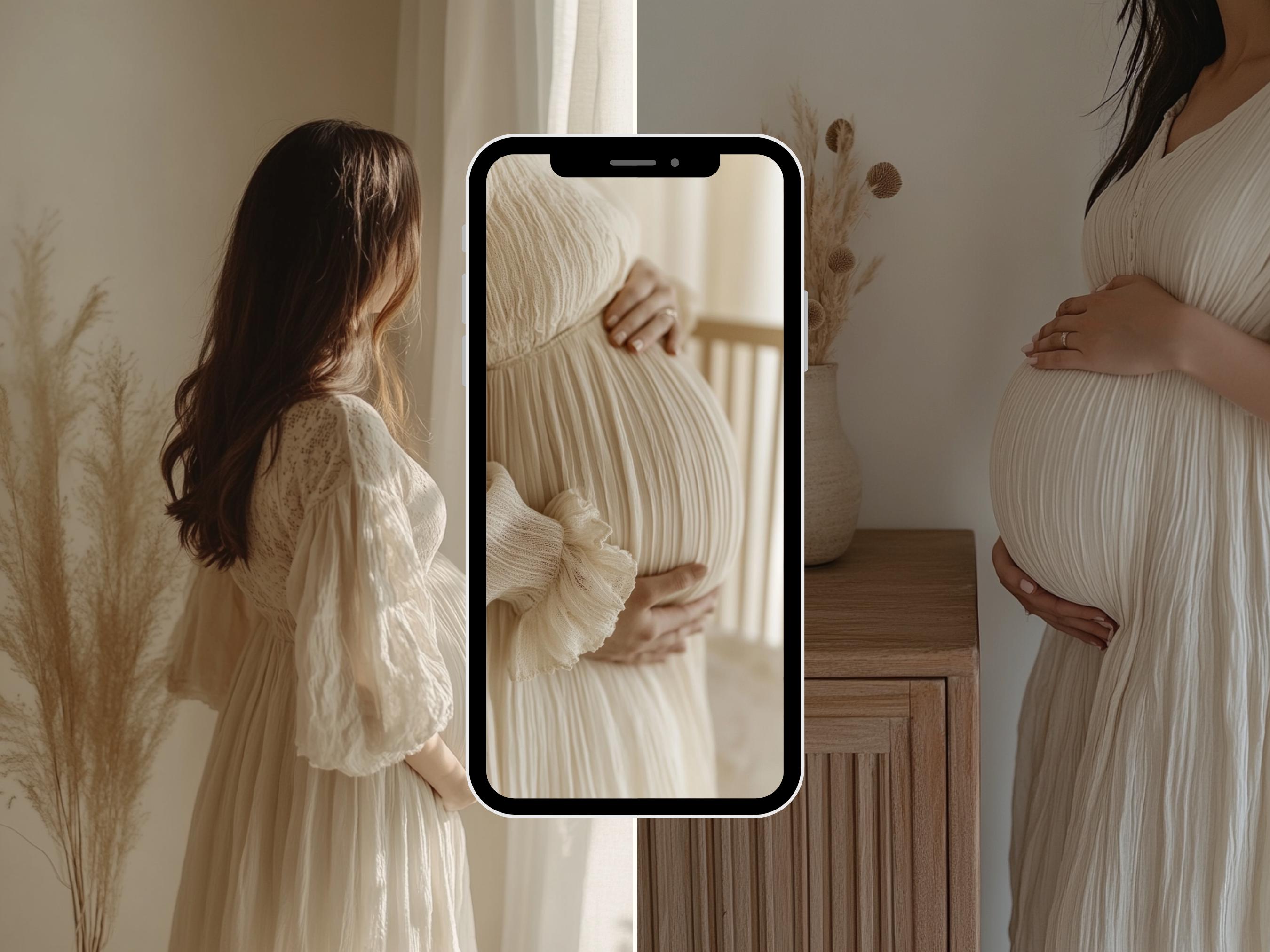 Pregnant Woman Stock Photo Bundle Expecting Mother Images Neutral ...