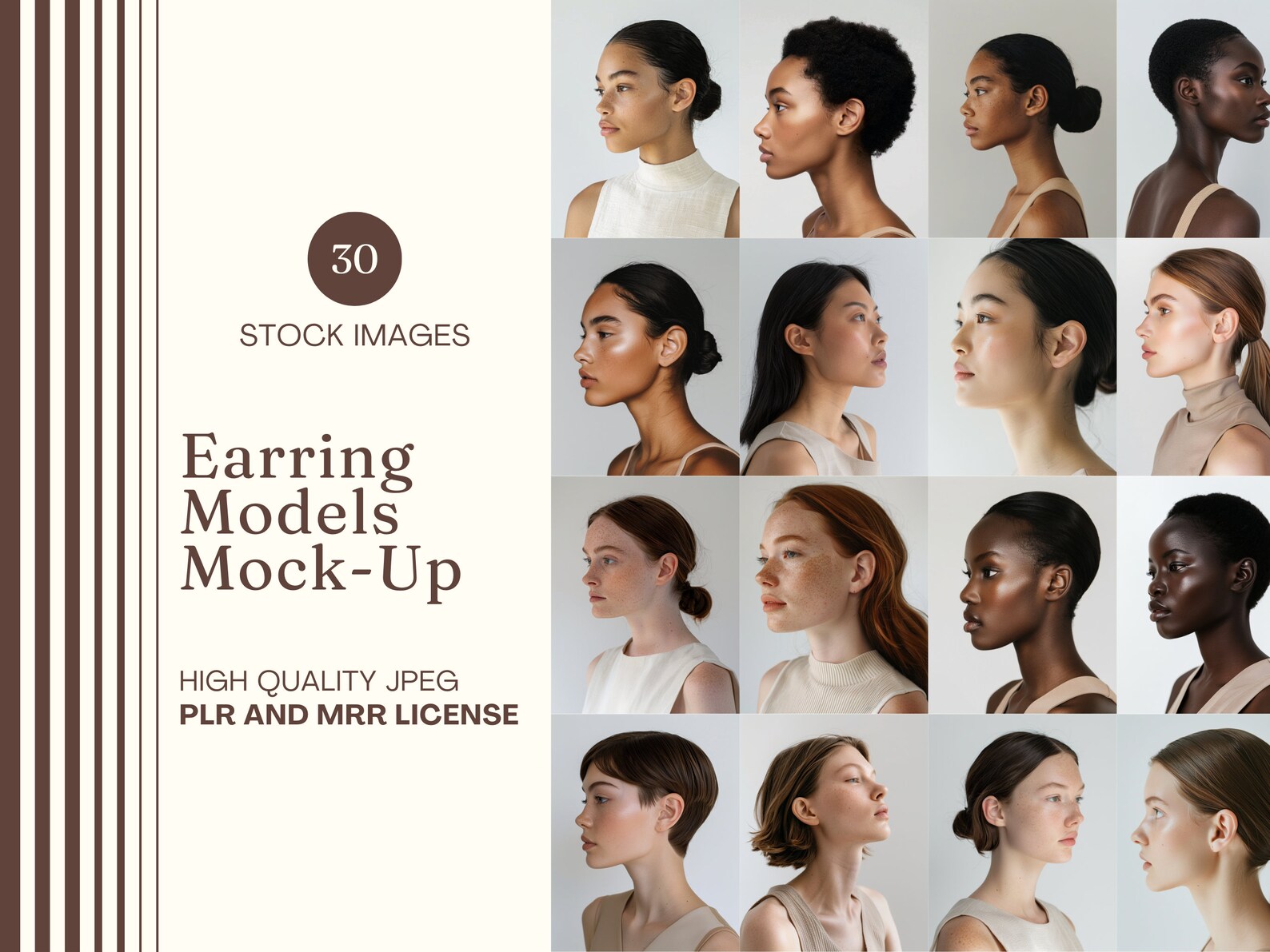 Earring Models Mock-up Stock Photo Female Model Image Jewelry Mock up ...