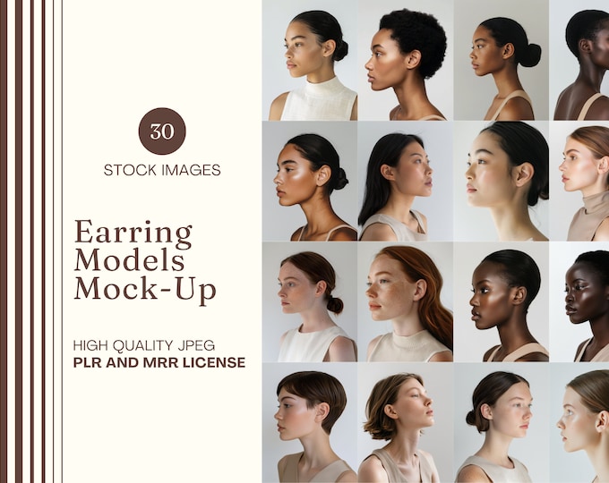 Earring Models Mock-up Stock Photo Female Model Image Jewelry Mock up ...