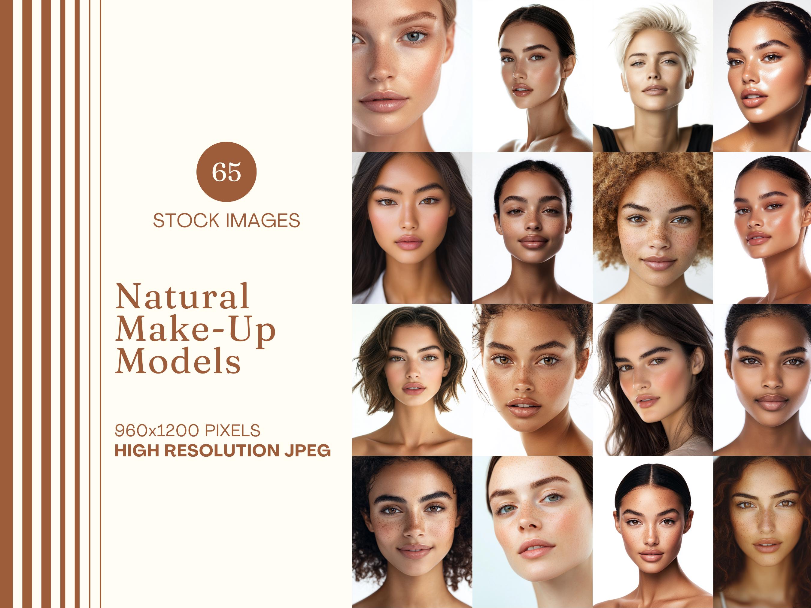 Female Model Stock Photo Bundle MRR PLR Natural Make-up Beauty Stock ...
